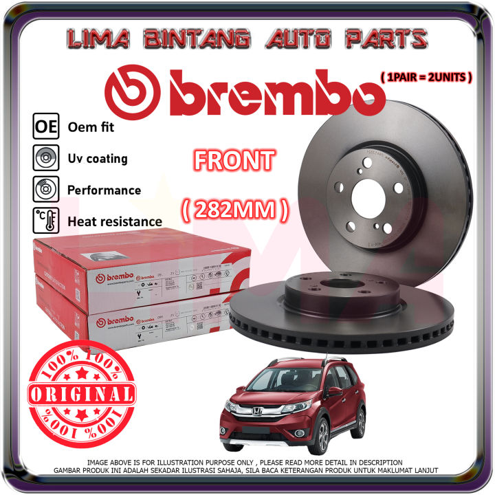 Honda Br-V Brv DG1 Front Brake Disc Rotor 1Pair Brembo *Original* (2017 ...