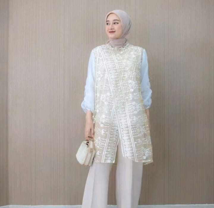 Outer Wanita Kondangan Rompi Panjang Tali Samping Hits Kekinian - MOTIF ...