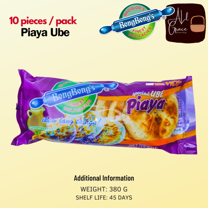 BongBong's Ube Piaya 10pcs/pack | Pasalubong Treats | Bacolod ...