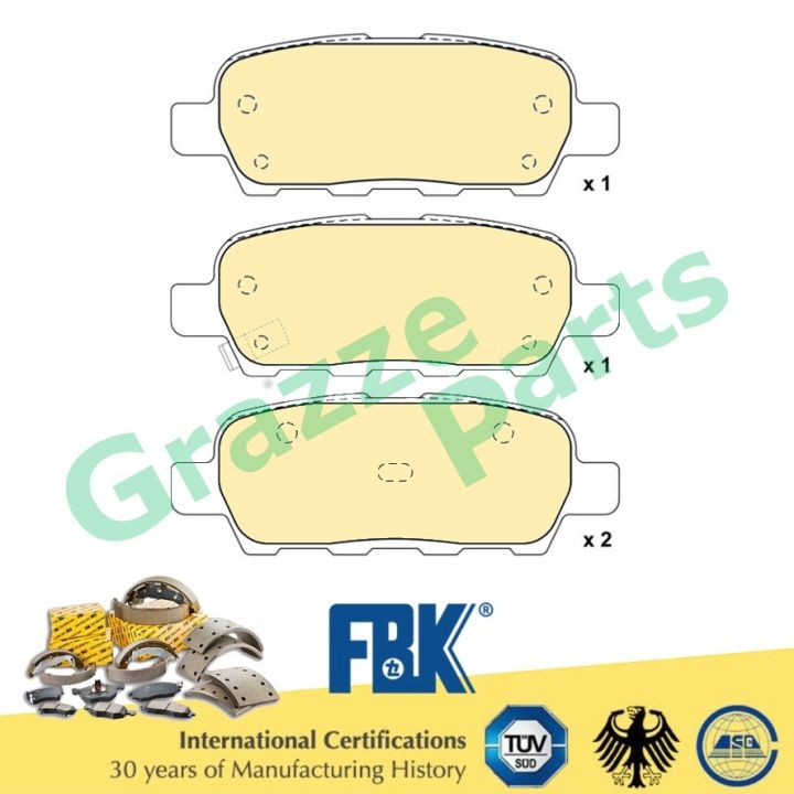 FBK Disc Brake Pad Rear for FD1244MS - Nissan X-trail T30 T32 Teana ...