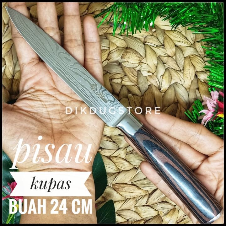 K703 Pisau Dapur Baja Asli Tajam Anti Karat - Pisau Buah - Damascus Motif Kualitas Premium ...