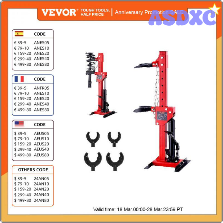 ASDXC VEVOR Strut Spring Compressor 4.5 Ton / 9920 LBS Hydraulic Jack 1 ...