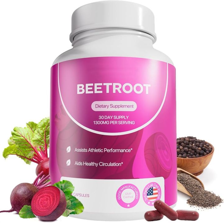 Beet Root Supplement – 1300mg Organic Beetroot Powder – Supports ...