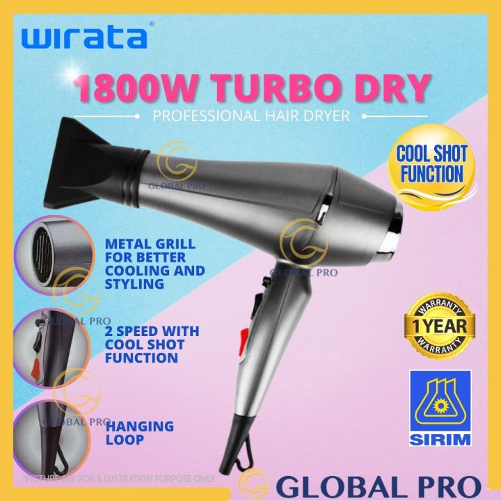 Wirata 1800W Professional Hair Dryer SIRIM APPROVED HD-668 Pengering ...