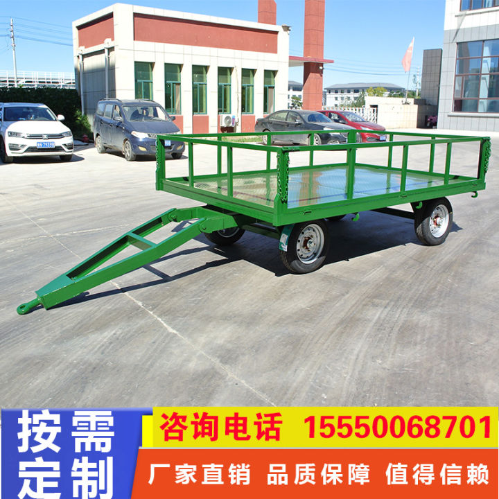 Forklift towing flat car factory cargo transfer heavy trailer large ...