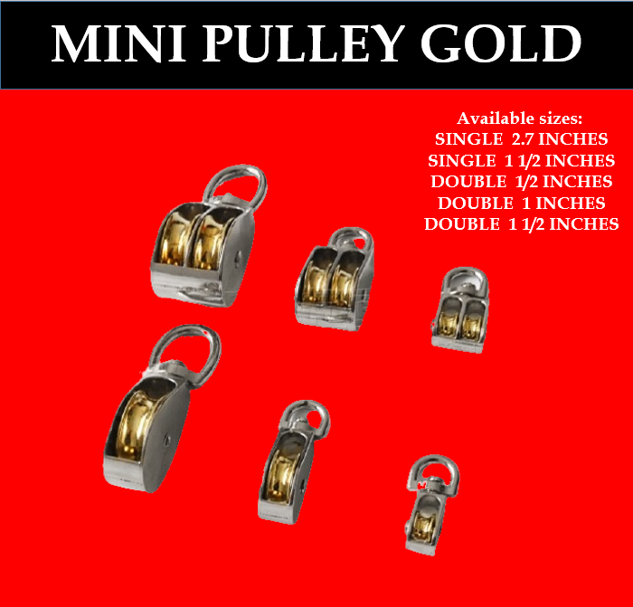 TOYU Mini Pulley Double Single Gold Pulley Small Pulley Miniature ...