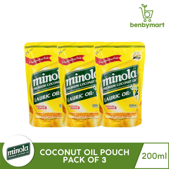 Minola Premium Coconut Lauric Oil SUP 200ml (Pack of 3) | Lazada PH