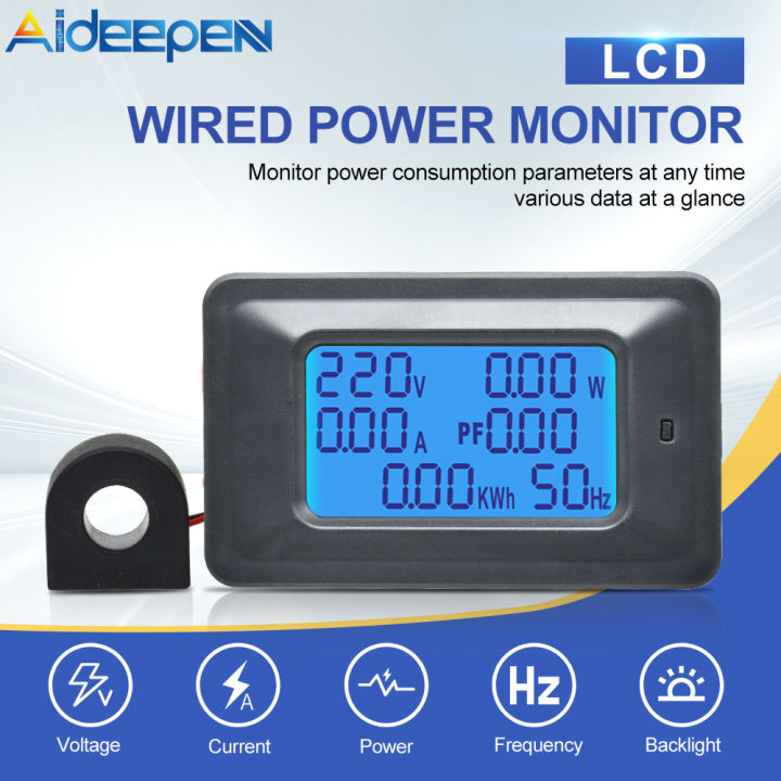 Aideepen 20A/100A Power วัตต์มิเตอร์ acวัตต์ความแม่นยำสูงโวลต์มิเตอร์แบบมัลติฟังก์ชั่นเครื่อง ...