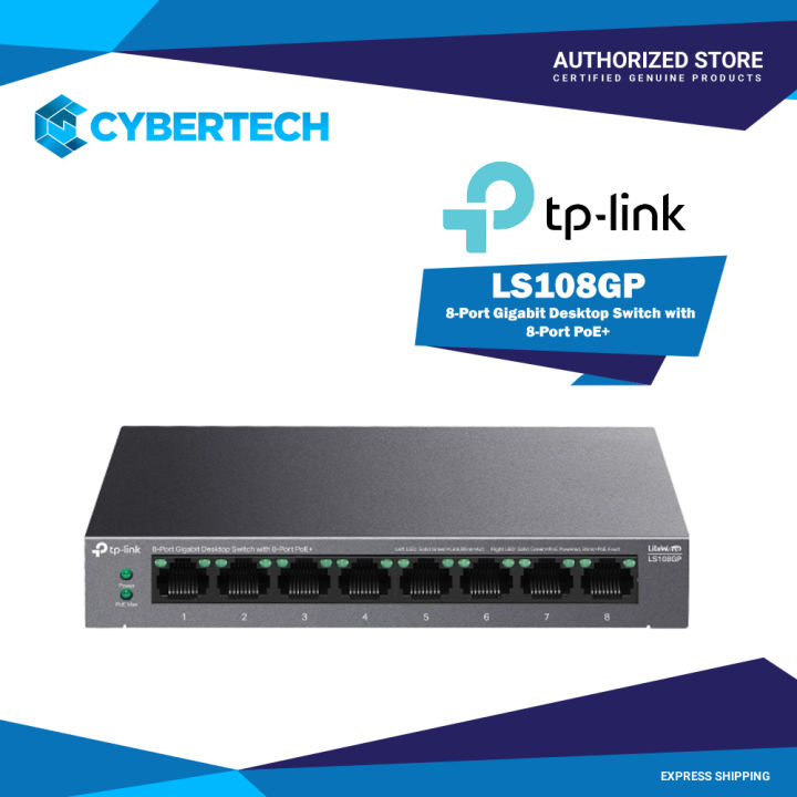 TP-Link LS108GP 8-Port Gigabit Desktop Switch with 8-Port PoE+ | Lazada PH