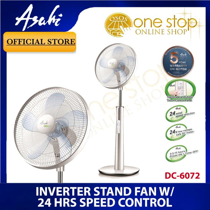 Asahi Original Inverter Stand Fan with 24 Speeds Control and LED ...