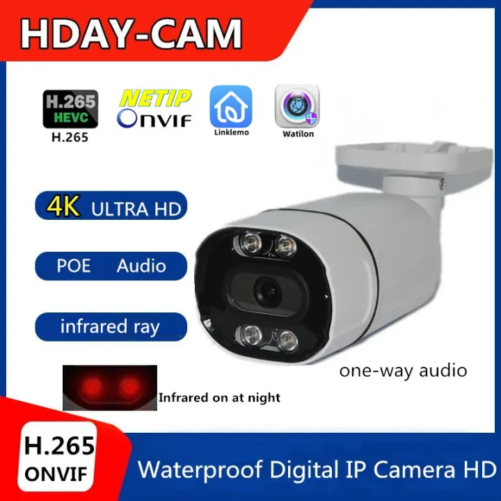 4K 8MP POE IP infrared Camera H.265 Audio Record CCTV 4MP5MP Waterproof ...