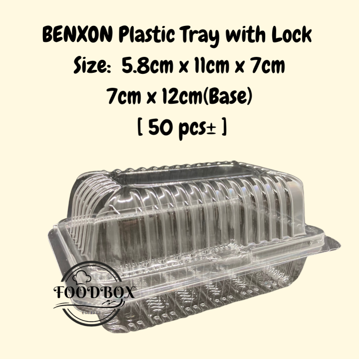 FOODBOX - (50pcs± )OPS-C13 - BENXON Plastic Tray with Lock Bakery ...