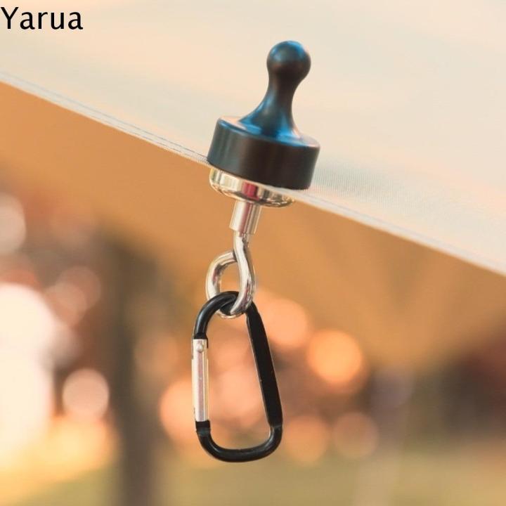 YARUA 5pcs นำกลับมาใช้ใหม่ได้ ตะขอเต็นท์แม่เหล็ก กระชับ ตัวยึด คลิปไฟ ...
