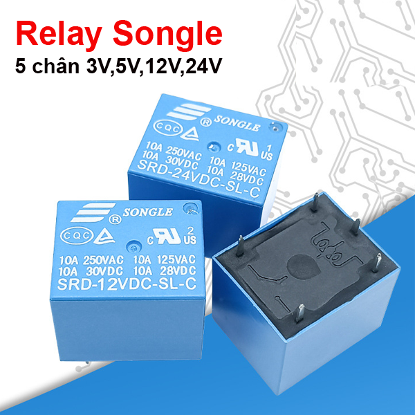 Relay (role) Relay ( Rờ Le) 3V/5V/12V /24V - 5 chân SongLe | Lazada.vn