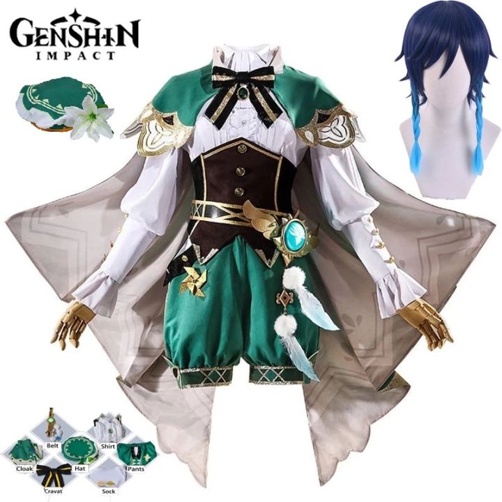 Game Genshin Impact Venti Cosplay Costume Outfit Dress Costumes Woman Girl Cosplay Maid Party ...