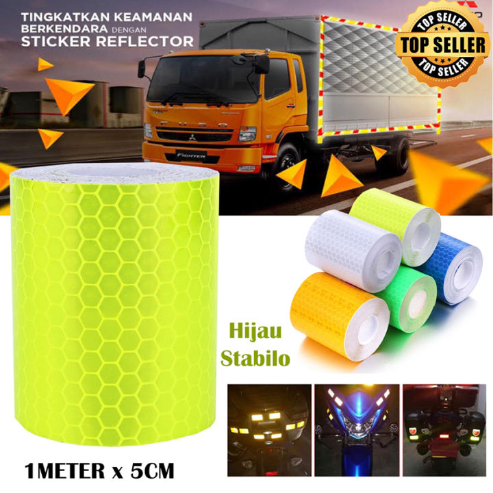 Stiker Reflektor 1 Meter x 5cm untuk Mobil Box Stiker Scotlight ...
