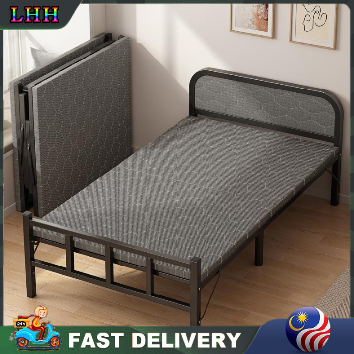 Luxe Home Haven Foldable Bed Frame Katil Lipat Single Bed Foldable Bed ...