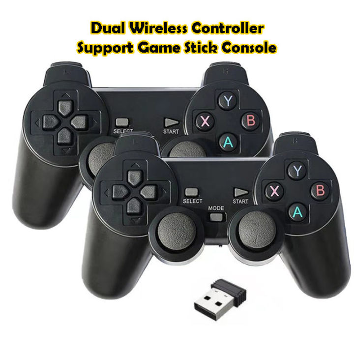 USB 2.4Ghz Dual Wireless Controller Analog Joystick For Game Stick ...