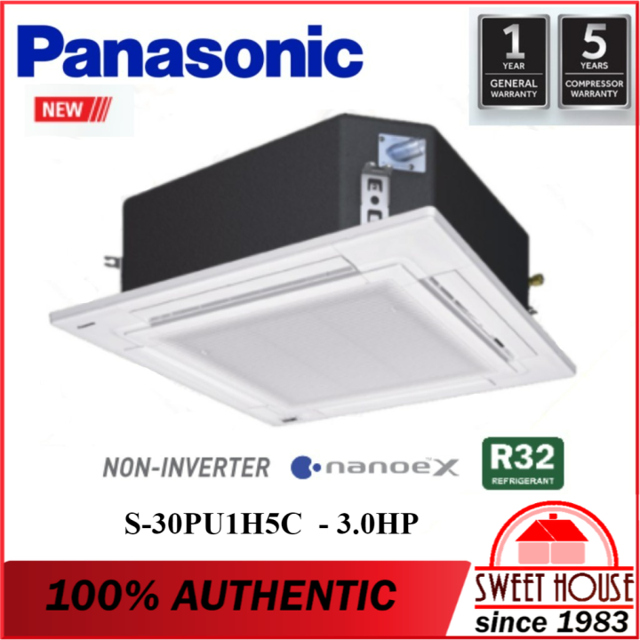 Panasonic Ceiling Cassette 3hp Aircond S-30PU1H5C-1 & U-30PN1H5-1 ...