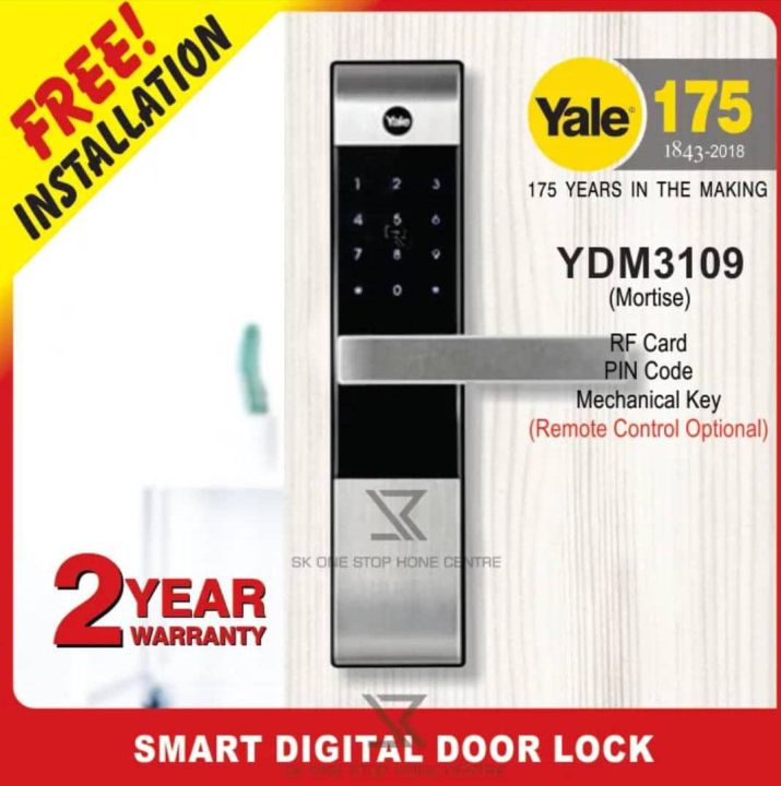 YALE YDM3109 Smart pin key Digital Door Lock YDM 3109 MDK21 | Lazada