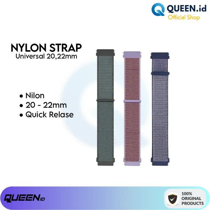QUEEN Tali Jam Strap Nilon Nylon Universal Quick Release 20mm 22mm ...