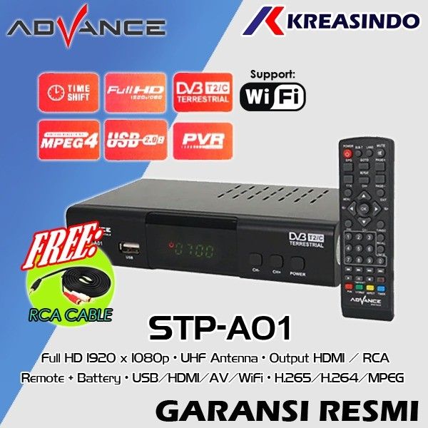 ADVANCE A01 STB Set Top Box DVB-T2 Penerima Signal TV Digital Receiver | Lazada Indonesia