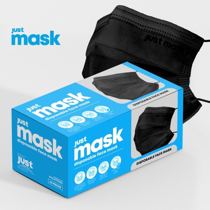 Black Just Mask Filipino Made 50 PCS | Lazada PH
