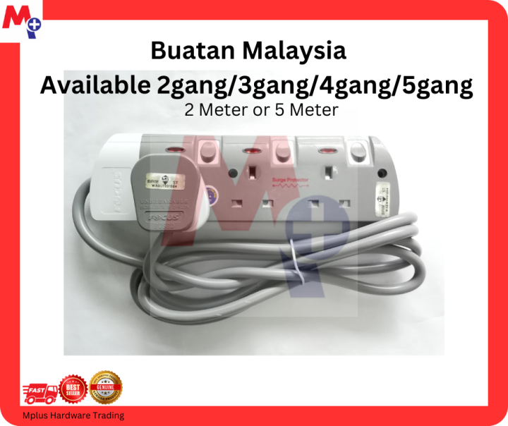 Focus (Full Sirim) Trailing Socket Electrical Extension Wire Plug PALAM ...