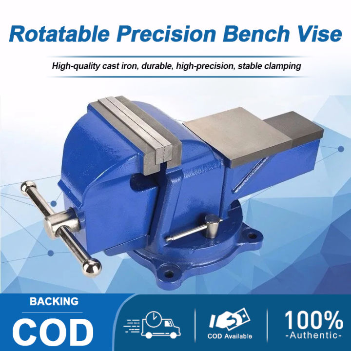 MDIOO 6 Inch Swivel Base Bench Vice Heavy Duty Clamp Width Bench Vise With Anvil Desktop Clamp ...