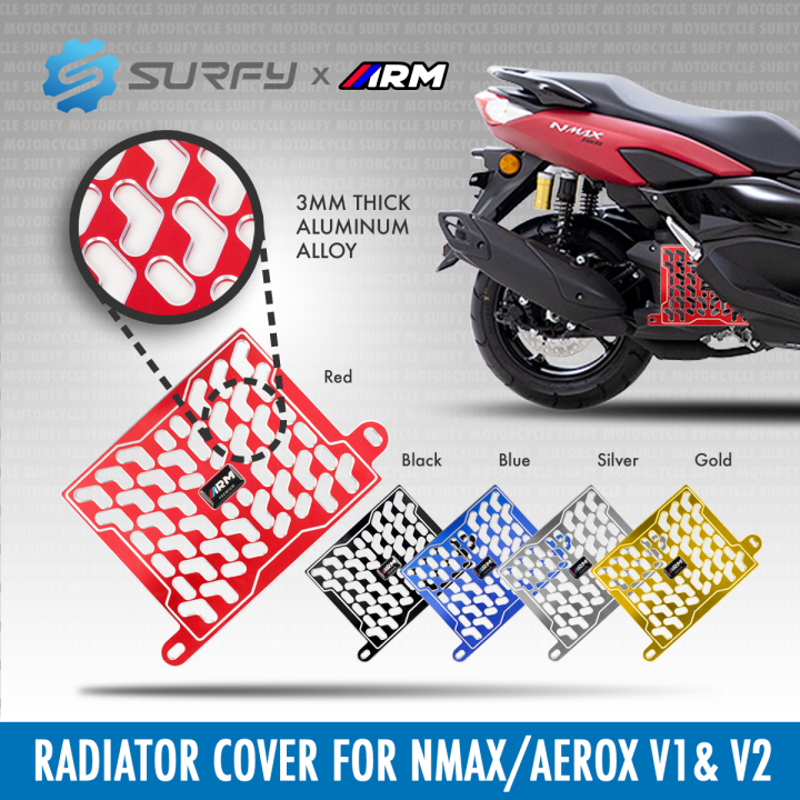 ARM Radiator Cover Aluminum Full CNC 2-Color Spinner Design For Nmax v1 ...
