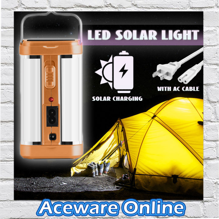LED Solar Charging Light Portable Handle With AC Rechargeable 2 Color ...