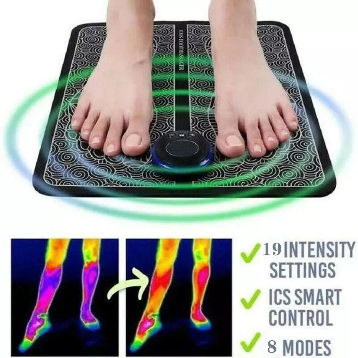 EMS Foot Massager Machine Therapy Foot Massage Pad Mat EMS Electric ...