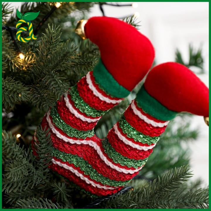 DGTT Santa Claus Legs Christmas Elf Figurine Leg Ornament Plush Large ...