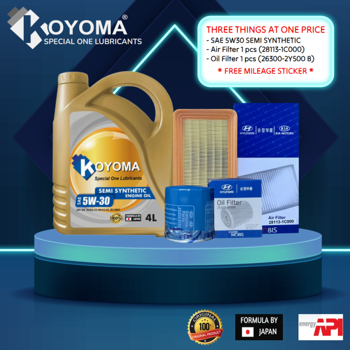 HYUNDAI GETZ AIR FILTER + OIL FILTER + KOYOMA 5W30 SEMI SYNTHETIC ...
