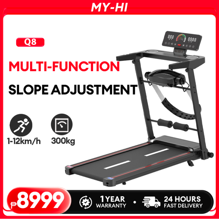 MY-HI Foldable Treadmill Q8 1-16km/h 4HP Adjustable Incline With ...
