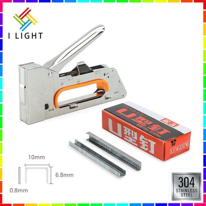 （Fast Delivery）304 Stainless Staple Gun Tacker Heavy Duty/Steel Staple ...
