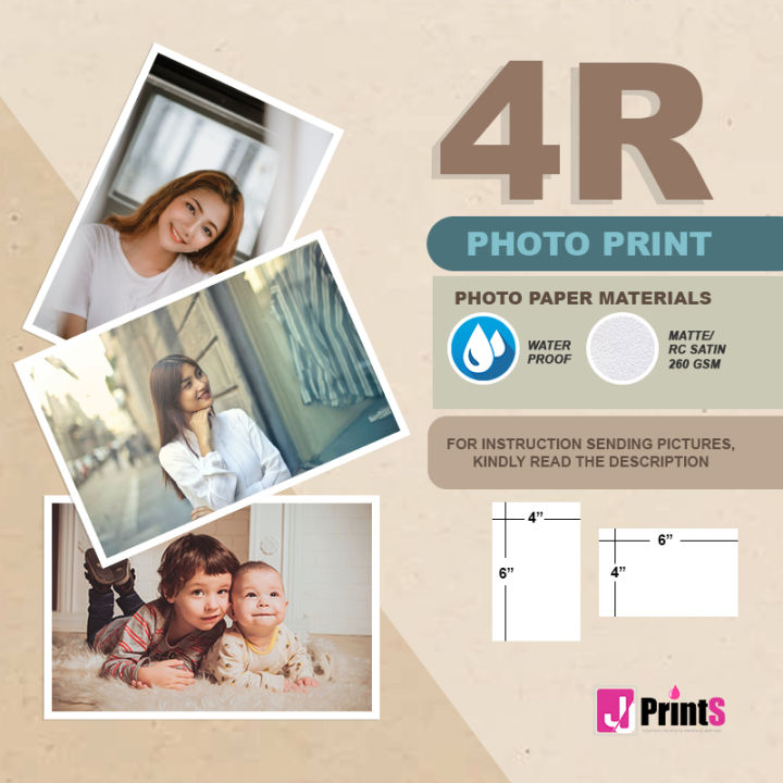 JJPRINTS Photo Printing Services 4R (4x6)Picture Size (Bulk Order ...