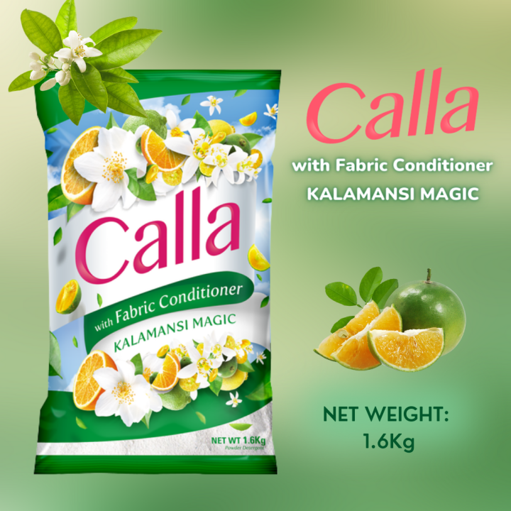 Calla Powder Detergent with Fabric Conditioner Kalamansi Magic 1.6kg ...