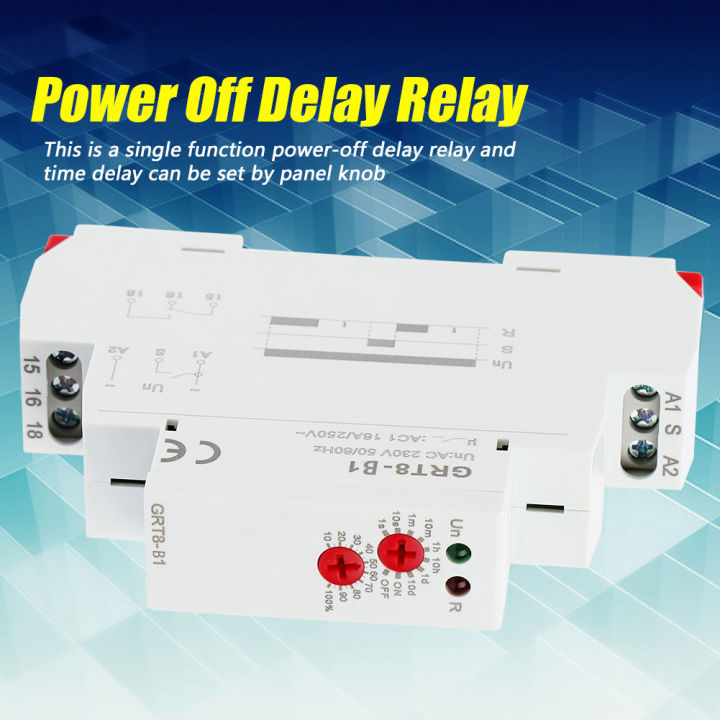 Vikye GRT8-B1 Mini Off Delay Time Relay 220V AC Timer Relay DIN Rail ...