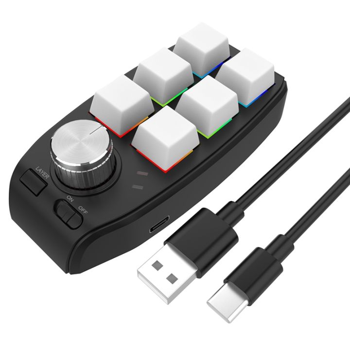 (FNMT) USB Custom Programming Macro Knob Keyboard 6 Keys Copy Paste ... (FNMT) USB Custom Programming Macro Knob Keyboard 6 Keys Copy Paste ...