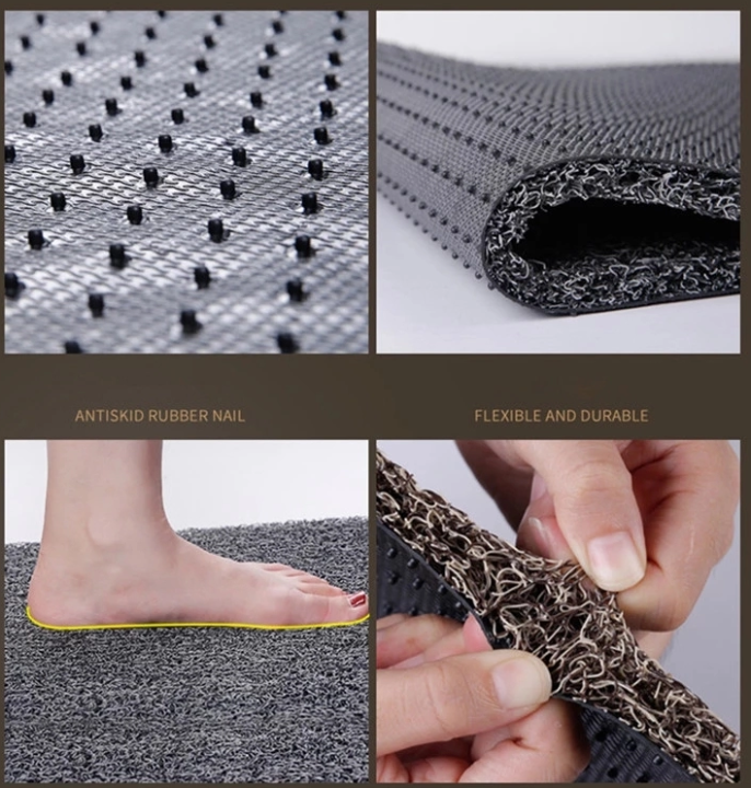 Free Cut Single Colour 12mm Washable PVC Coil Floor Mat Carpet For Home ...