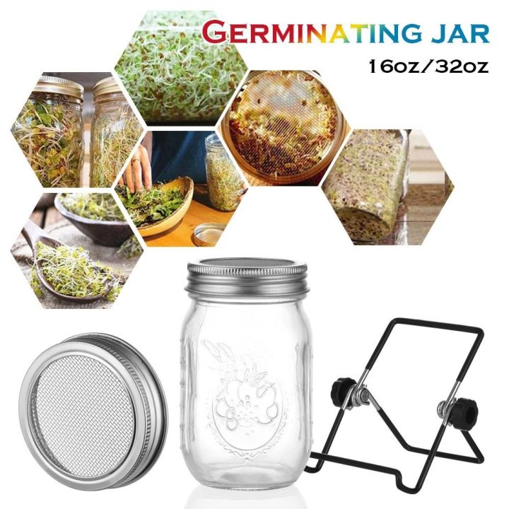 SUMMATION Strainer Sprouts Growing Seed Germination Wide Mouth ...