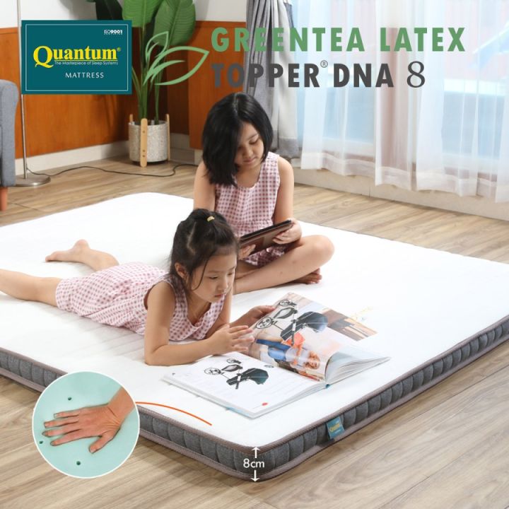 QUANTUM - TOPPER SPRINGBED LATEX GREENTEA DNA TEBAL 8 CM KASUR LANTAI ...