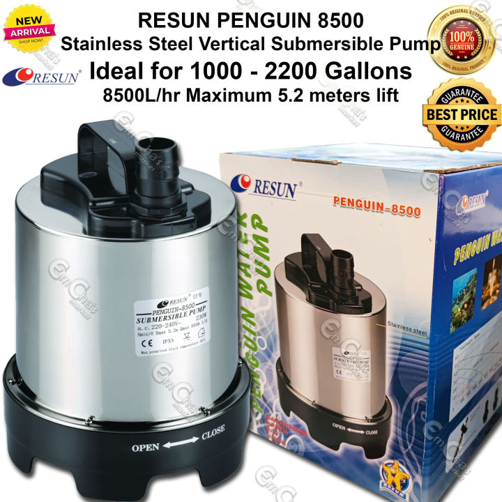 Resun Penguin 8500 8500L/hr Vertical Pump for 1000-2200 Gallons (pnd ...