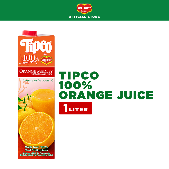 TIPCO 100% Orange Medley Fruit Juice with 3 Type of Oranges High in Vitamin C - 1L Tetra | Lazada PH