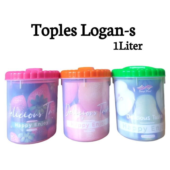 Toples Kue Logan Plastik Bening 1 kg | Toples Camilan Tutup Putar 1 Liter | Lazada Indonesia
