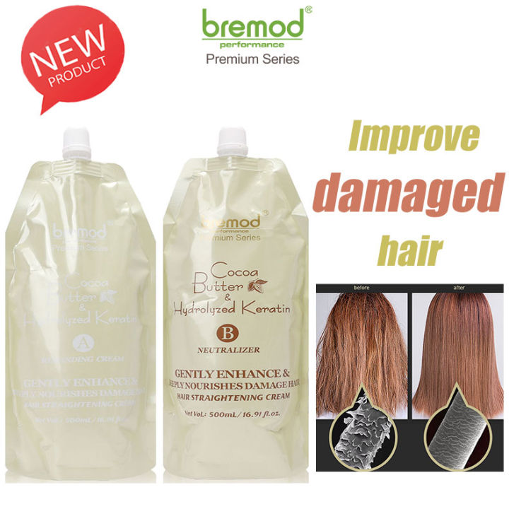 Bremod Premium Rebonding set original Hair straightening cream Hair ...