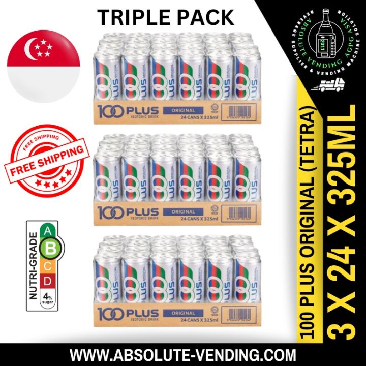 [TRIPLE BUNDLE] F&N 100 Plus 325ML X 24 X 3 (CAN) | Lazada Singapore