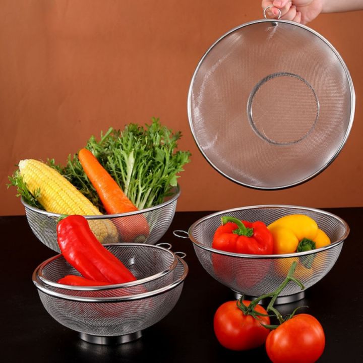 Stainless steel fried oil leak screen Vegetable fruit drain screen Rice ...