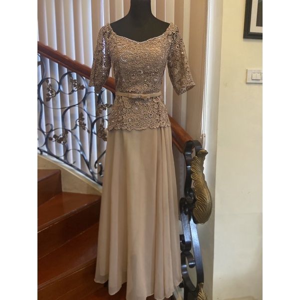 Taupe/Mocca 3/4 Mother of the Bride Gown/ Secondary & Principal Sponsor ...